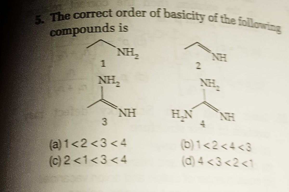 The correct order of basicity of the following compounds is: NH2 NH