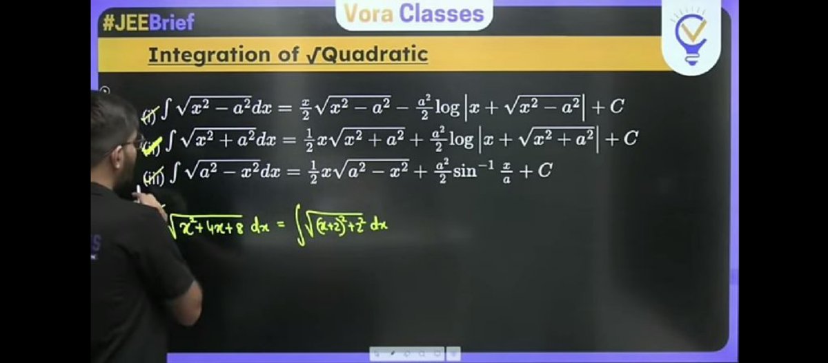 Here are some integration formulas for quadratic expressions: \int\sqrt{..