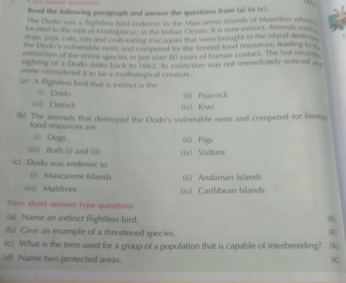 Read the following paragraph and answer the questions from (a) to (c). T..