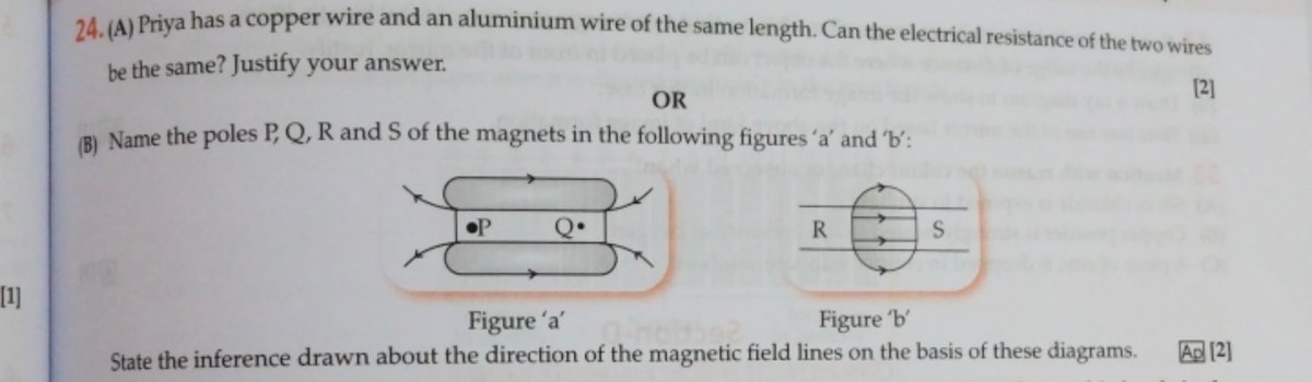 (A) Priya has a copper wire and an aluminium wire of the same length. Can..