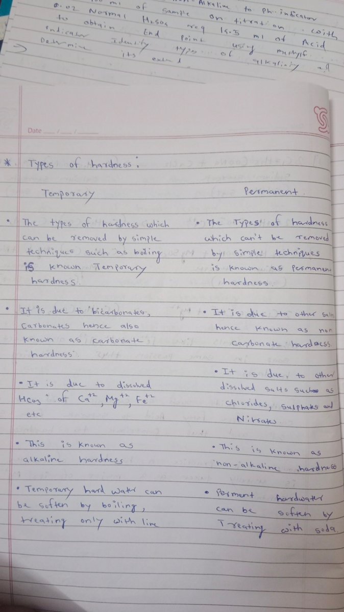 Types of hardness: Temporary Hardness The types of hardness which can be..