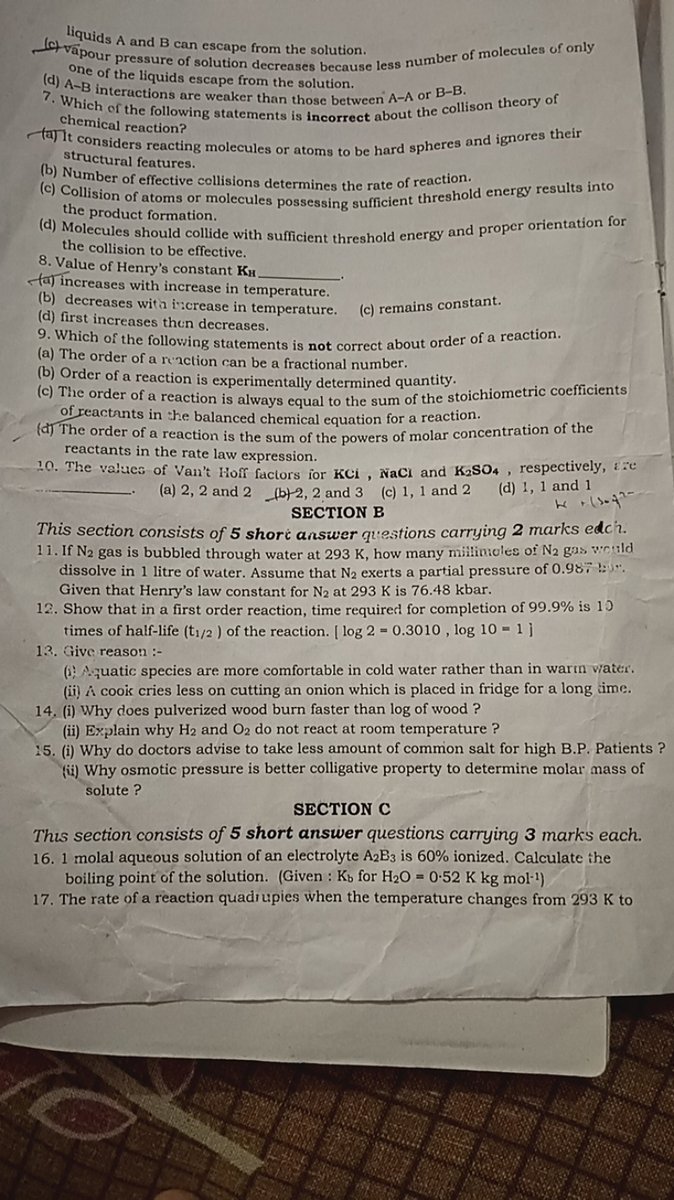 This section consists of 5 short answer questions carrying 2 marks each.