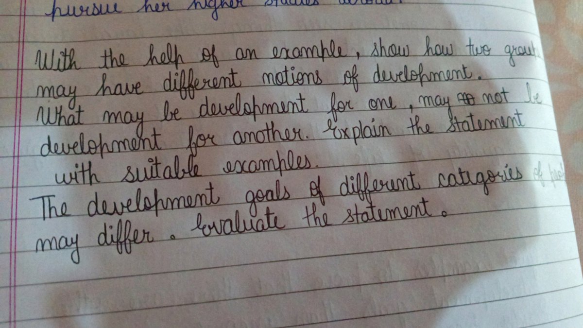 Question With the help of an example, show how two groups may have differ..