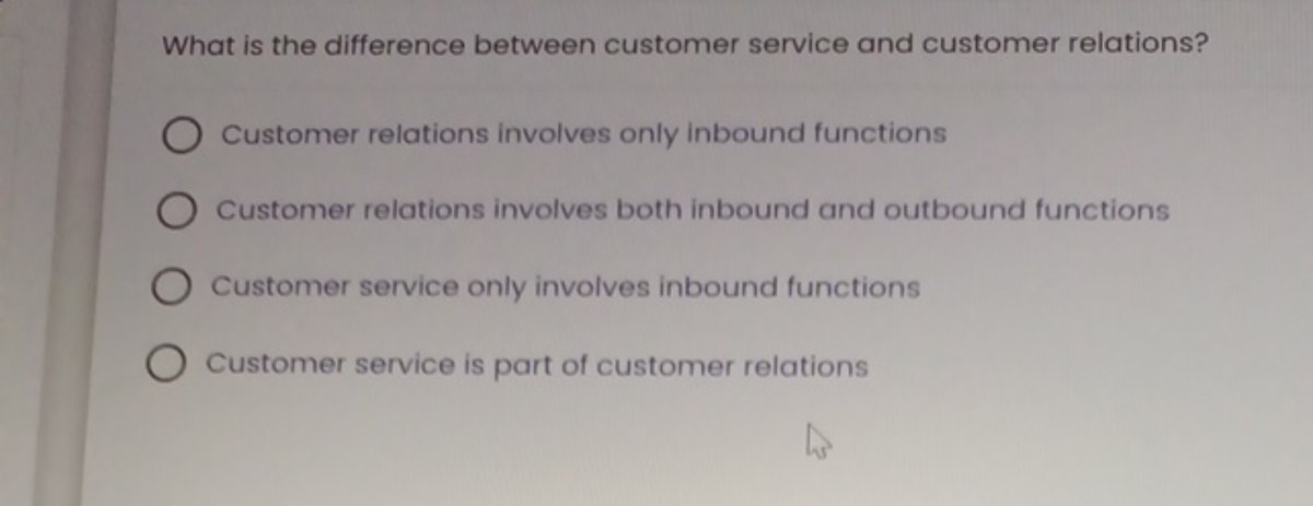 What is the difference between customer service and customer relations?