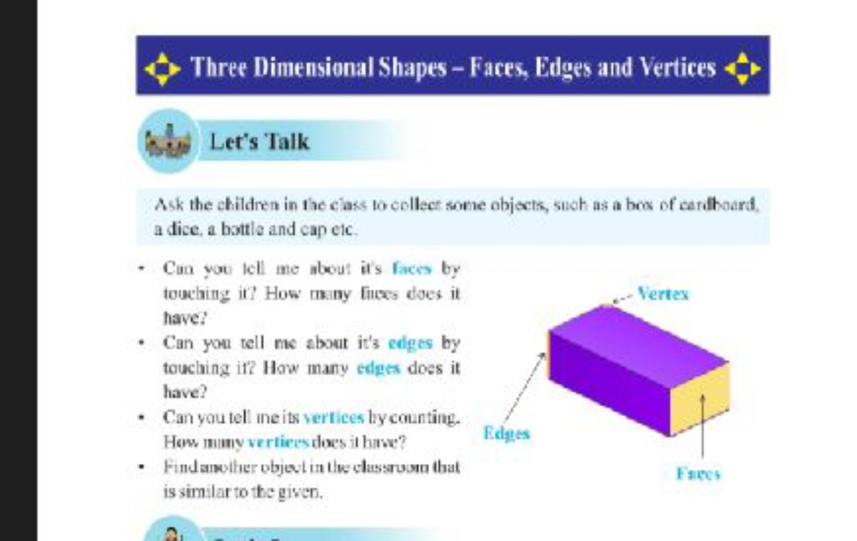 Three Dimensional Shapes - Faces, Edges and Vertices Let's Talk Ask the..
