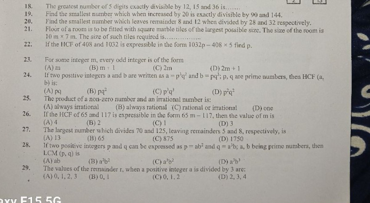 The greatest number of 5 digits exactly divisible by 12, 15 and 36 is...