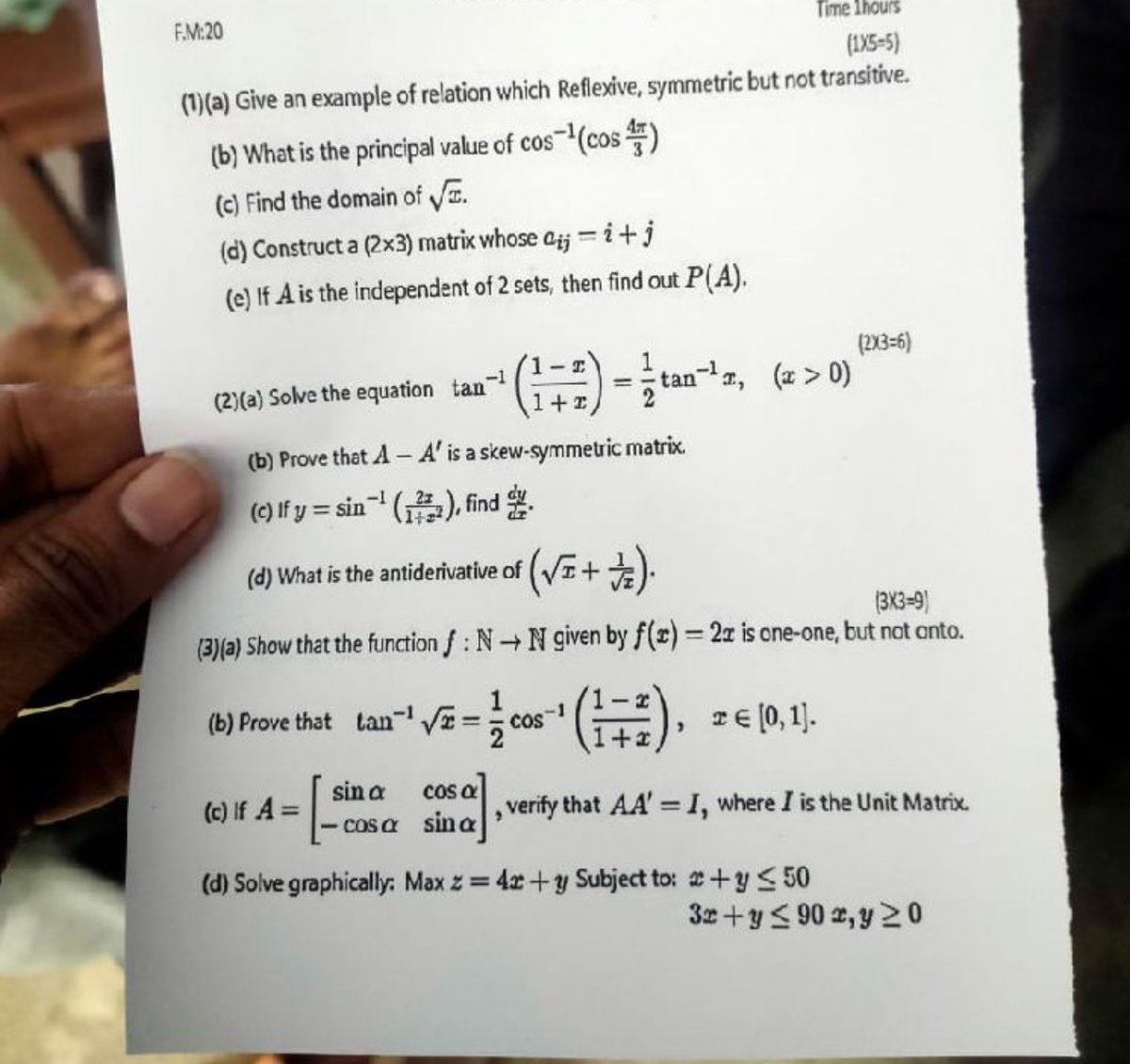 Here are a series of mathematics problems: 1. (a) Give an example of a r..