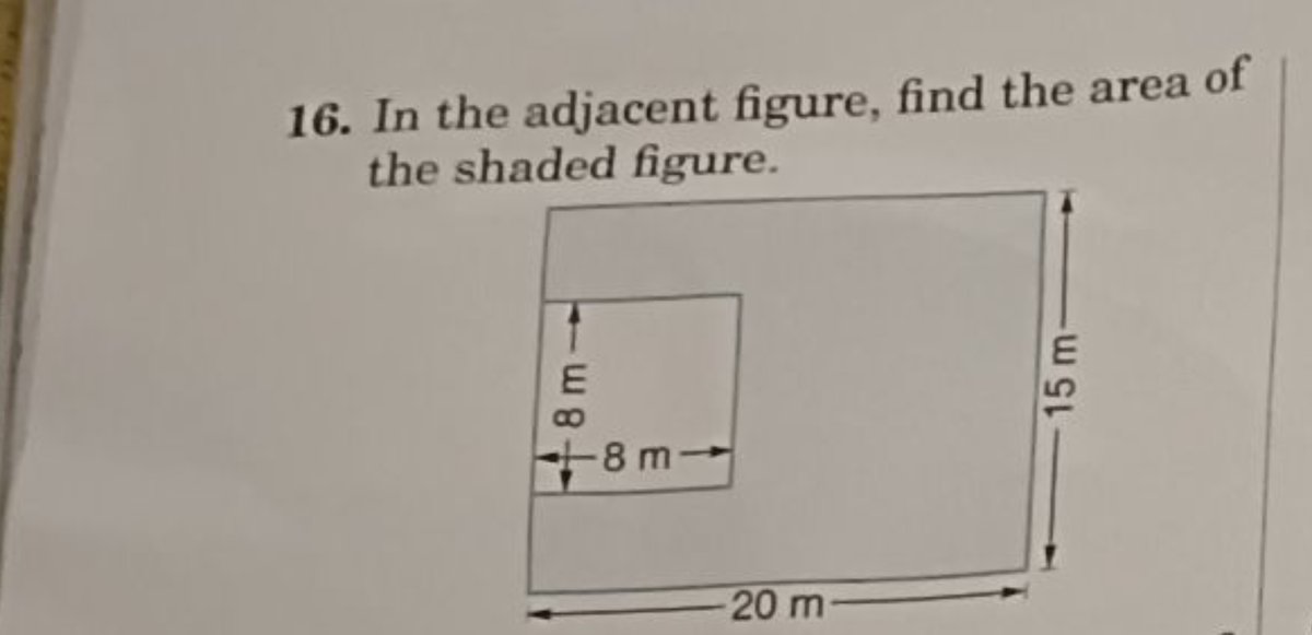 In the adjacent figure, find the area of the shaded figure. | Filo