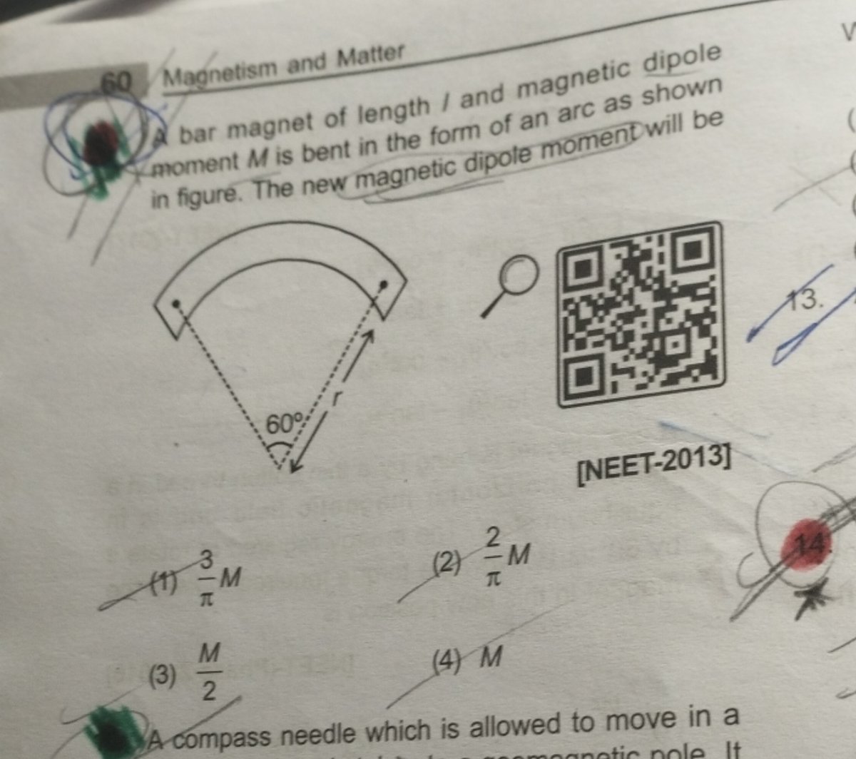 Magnetism and Matter bar magnet of length / and magnetic dipole moment M