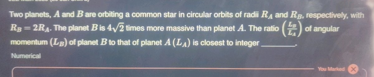 Two planets, A and B are orbiting a common star in circular orbits of rad..