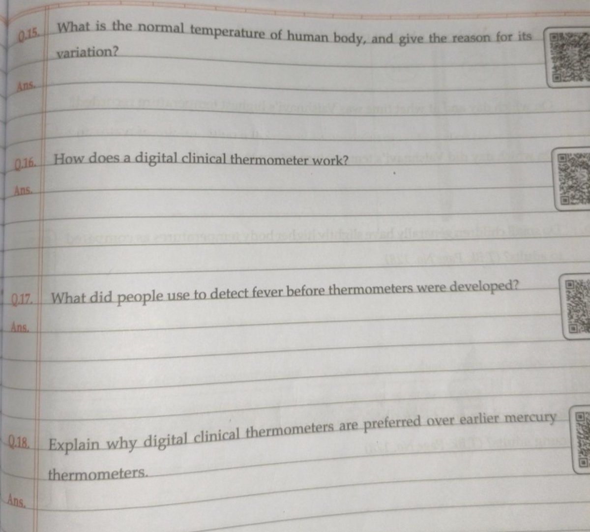 Q.15. What is the normal temperature of human body, and give the reason f..