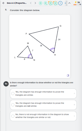 Consider the diagram below. Is there enough information to show whether
