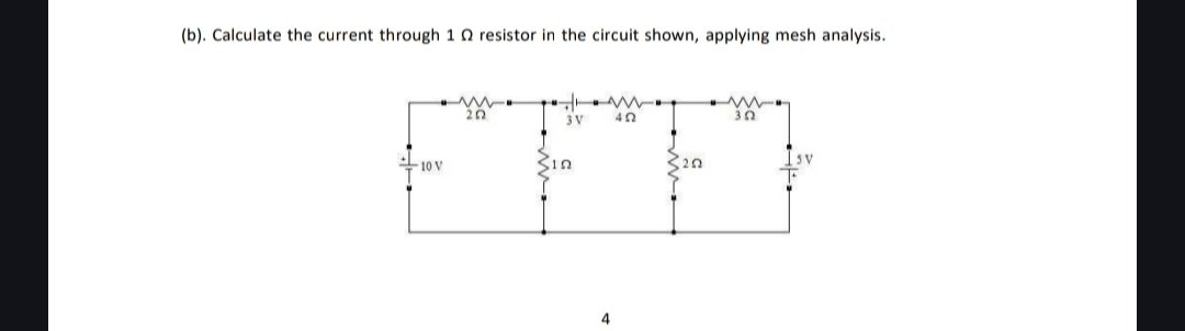 Calculate the current through the 1 \Omega resistor in the circuit shown,..
