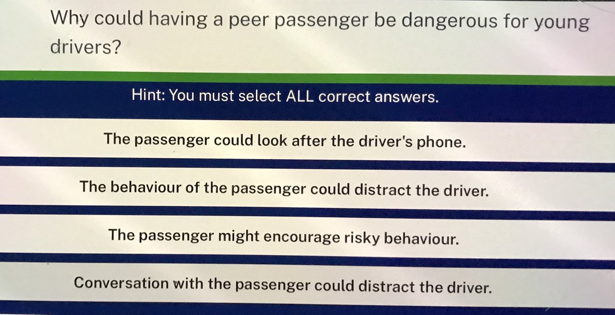 Why could having a peer passenger be dangerous for young drivers? Hint: