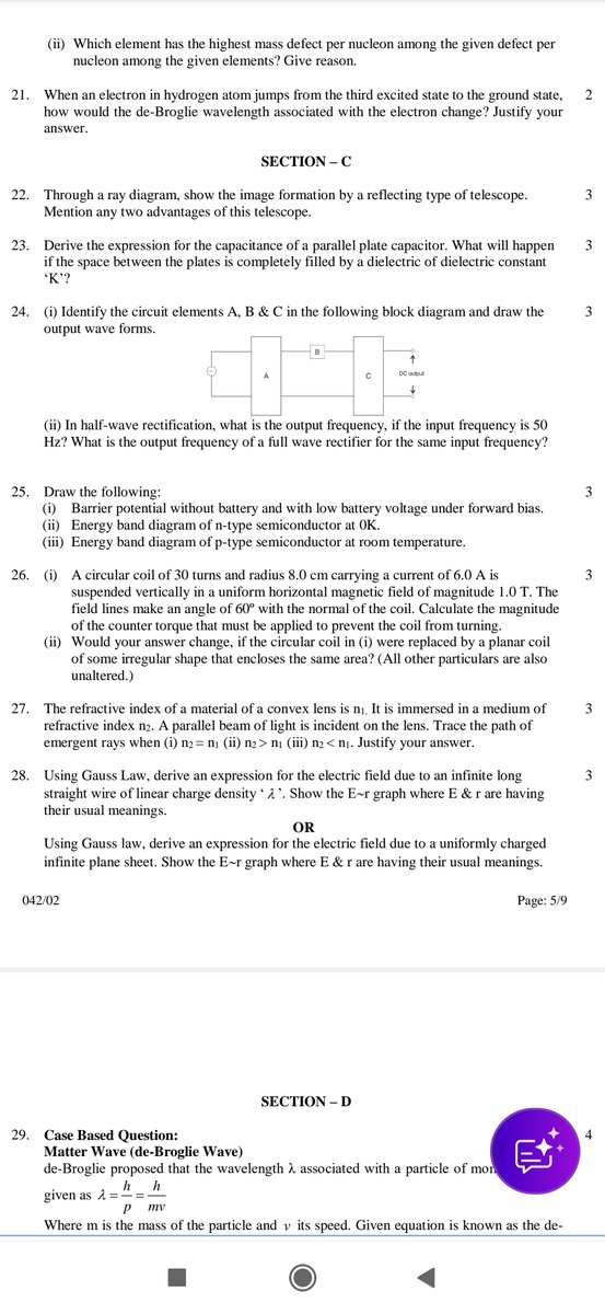 Questions When an electron in hydrogen atom jumps from the third excited..