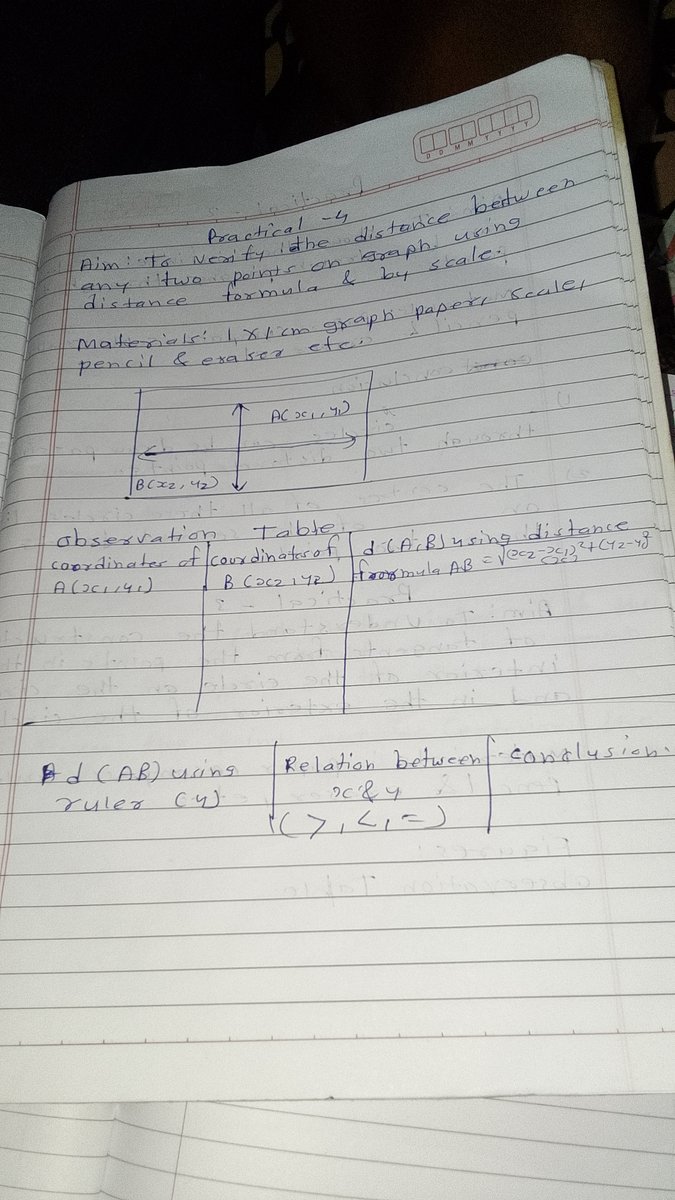 Practical -4 any: two points on seraph scale by scala distance formula b