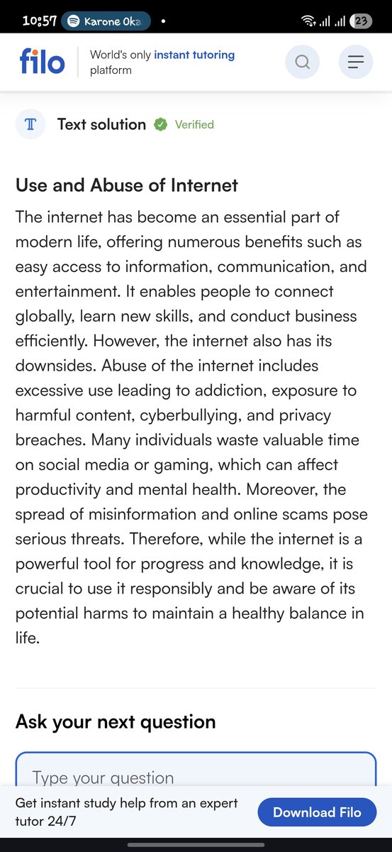 Use and Abuse of Internet Discuss the use and abuse of the internet, hig..