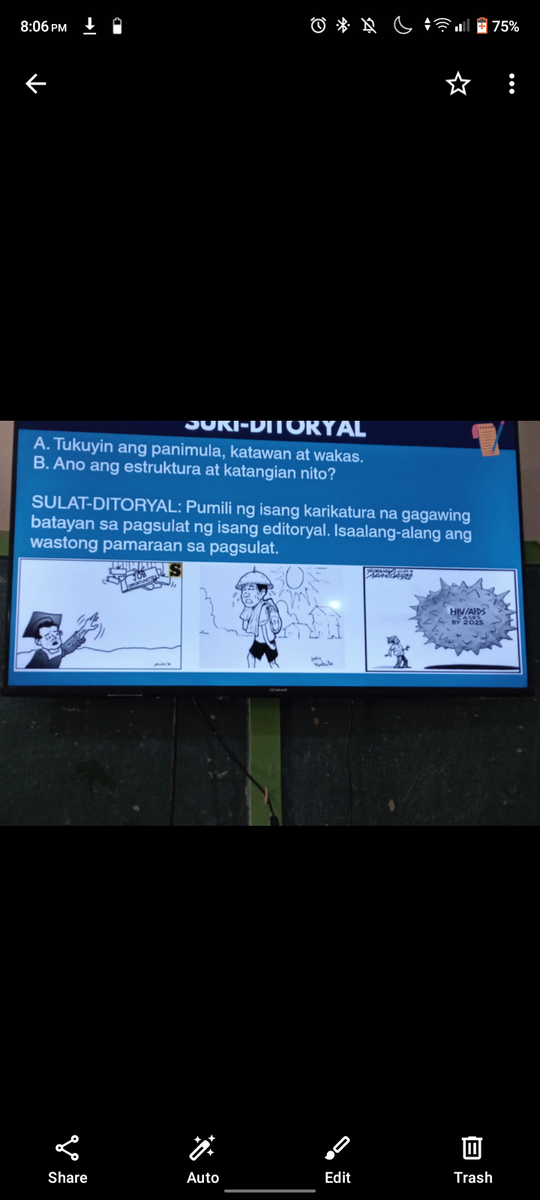 A. Tukuyin ang panimula, katawan at wakas. B. Ano ang estruktura at katan..