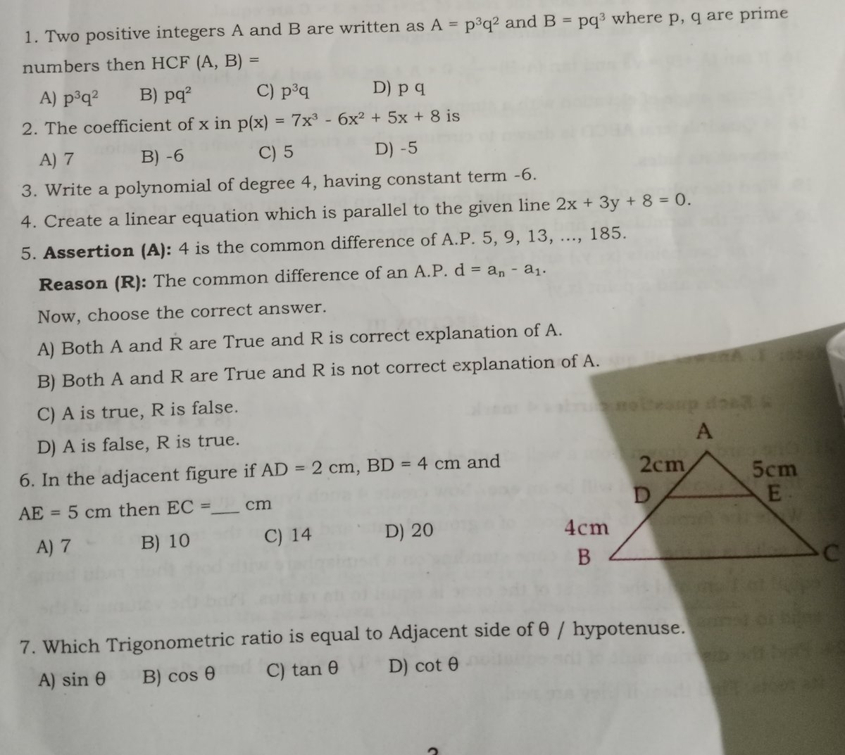 Two positive integers A and B are written as A = p^3 q^2 and B = p q^3 wh..