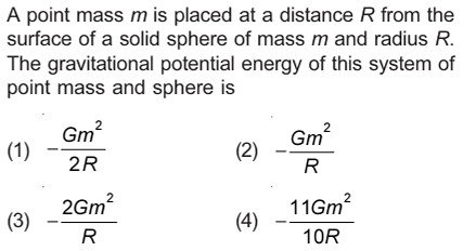 A point mass m is placed at a distance R from the surface of a solid sphe..