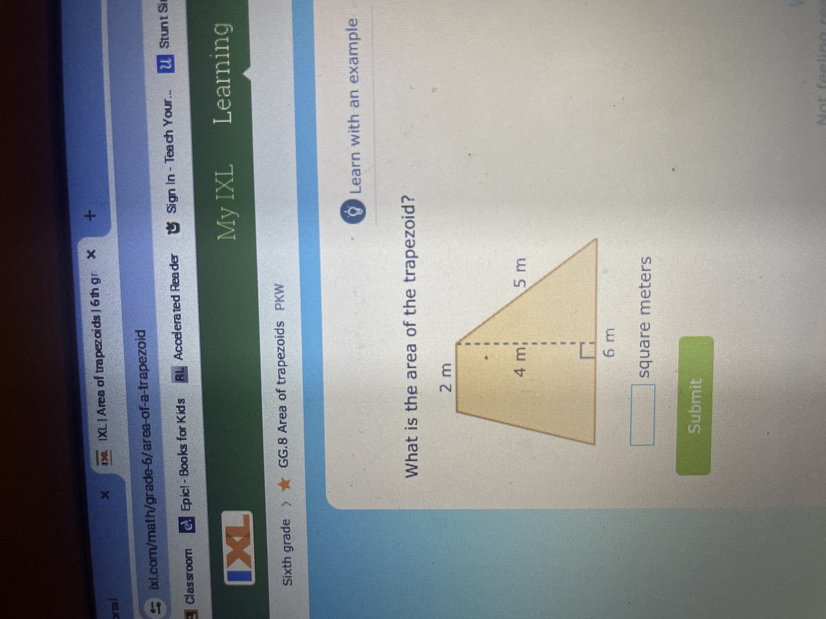 DX DCL Area of trapezoids 16 th gr ixl.com/math/grade- 6 / area-of-a-trap..