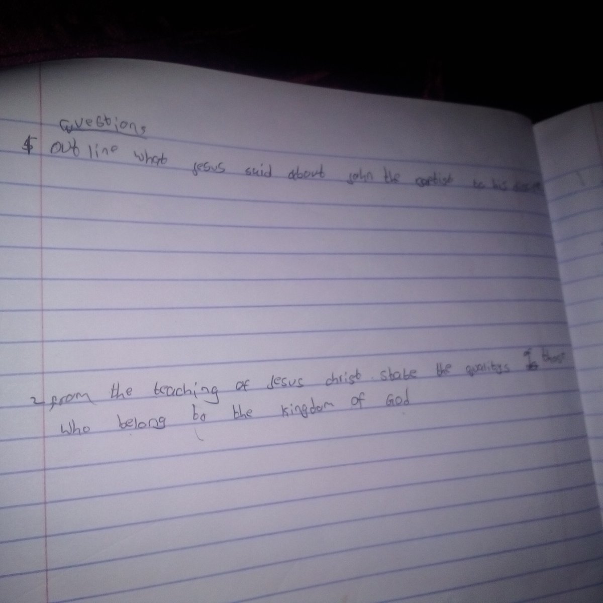 Outline what Jesus said about John the Baptist to his disciples. From th..