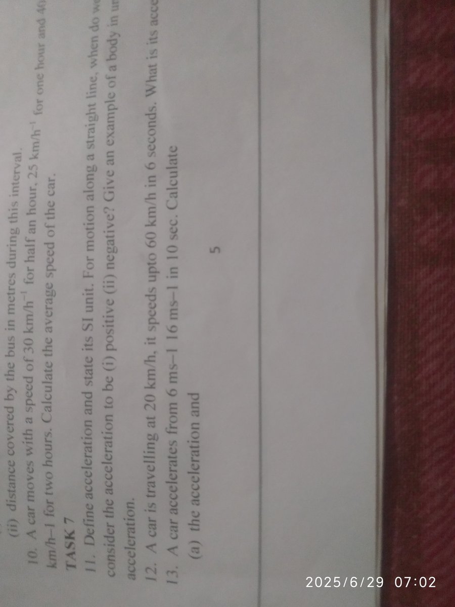 A car moves with a speed of 30 km/h for half an hour, 25 km/h for one hou..