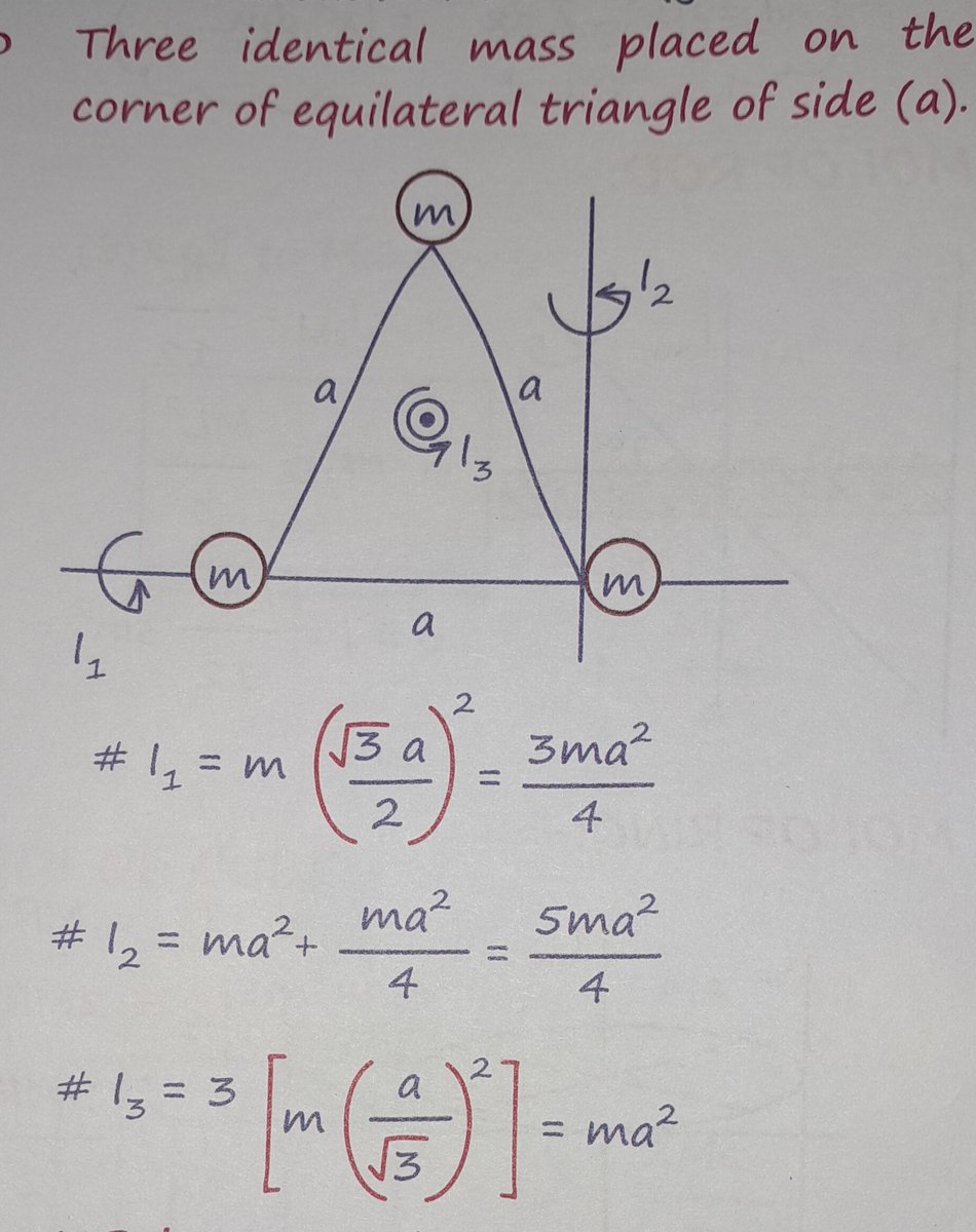 Three identical masses, each of mass m, are placed at the corners of an e..