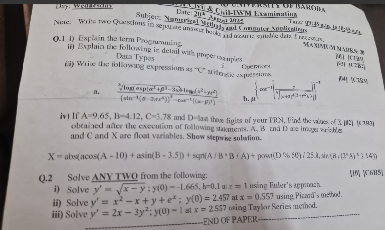 Q.1 i) Explain the term Programming. ii) Explain the following in detai..