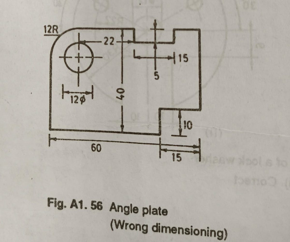 The image shows an angle plate with dimensions including 12R, 22, 40, 12\..