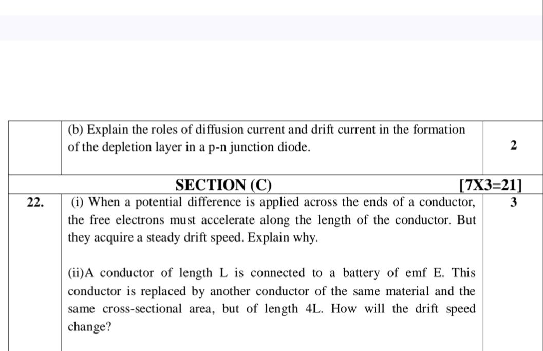 Question 1 Explain the roles of diffusion current and drift current in th..