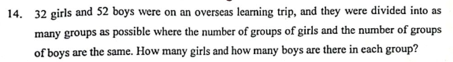 32 girls and 52 boys were on an overseas learning trip, and they were div..