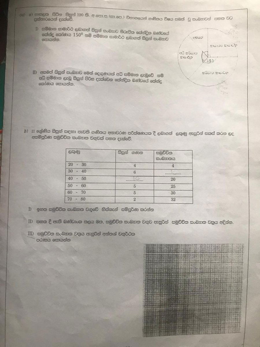 Question a) A pie chart shows the number of students (120) who passed th..