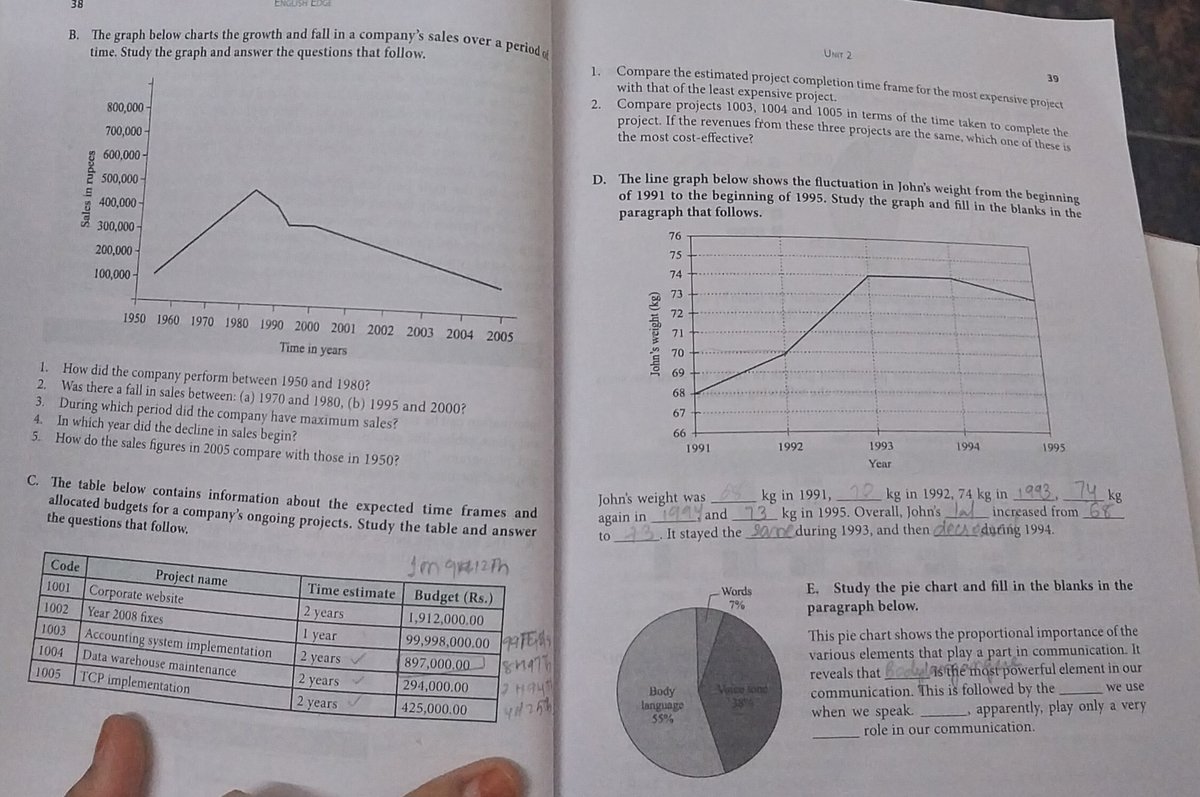 B. Company Sales Graph Analysis The graph below charts the growth and fal..