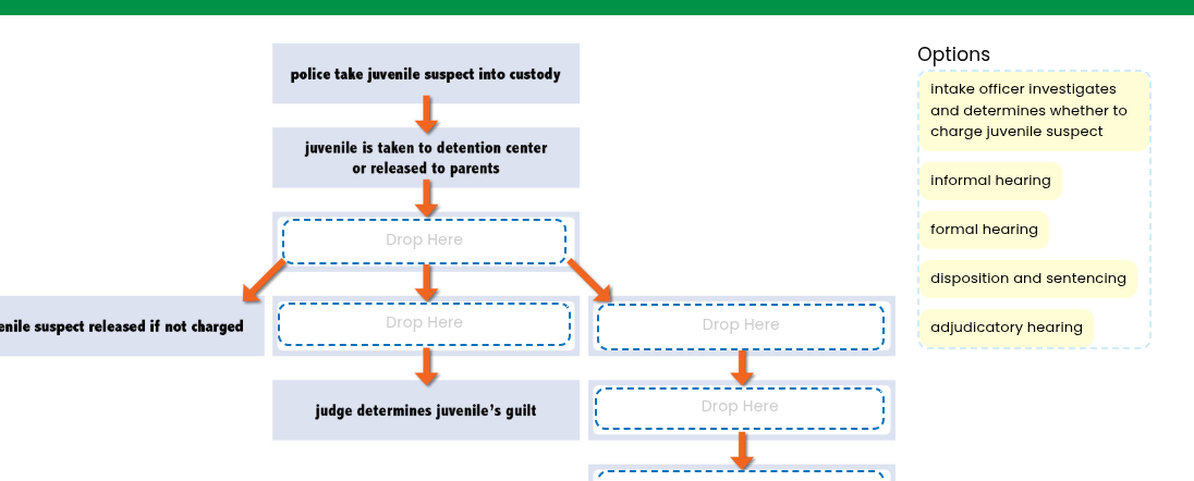 Complete the flow chart with the options provided in the image. | Filo