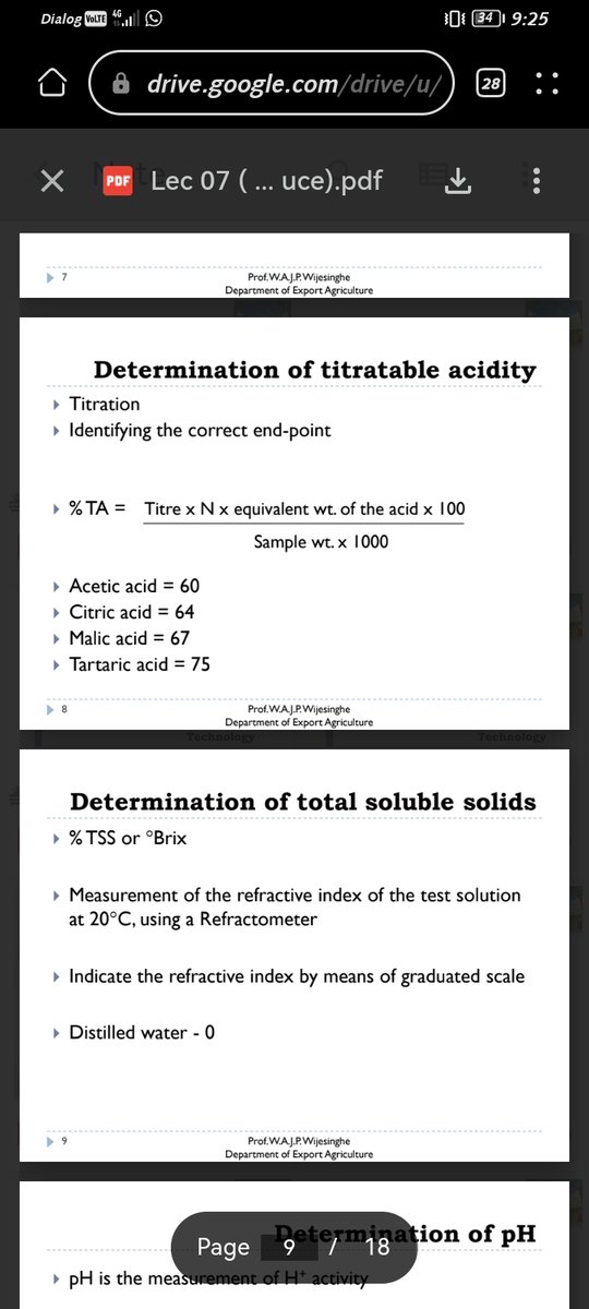 Determination of Titratable Acidity (TA) Titration process Identifying th..