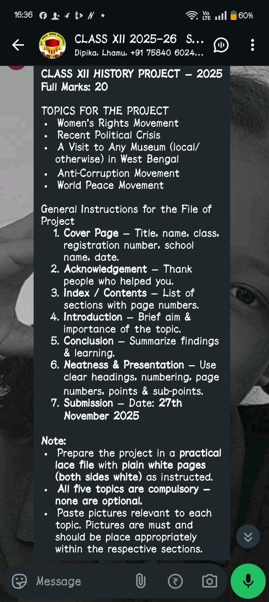 CLASS XII HISTORY PROJECT – 2025 Full Marks: 20 TOPICS FOR THE PROJECT W..