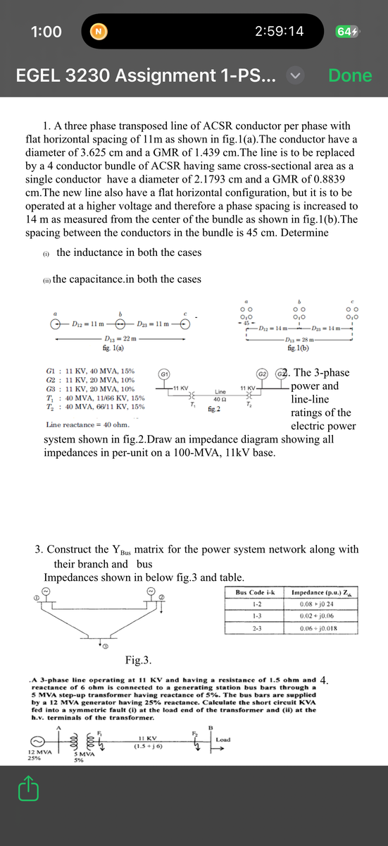 A three phase transposed line of ACSR conductor per phase with flat horiz..