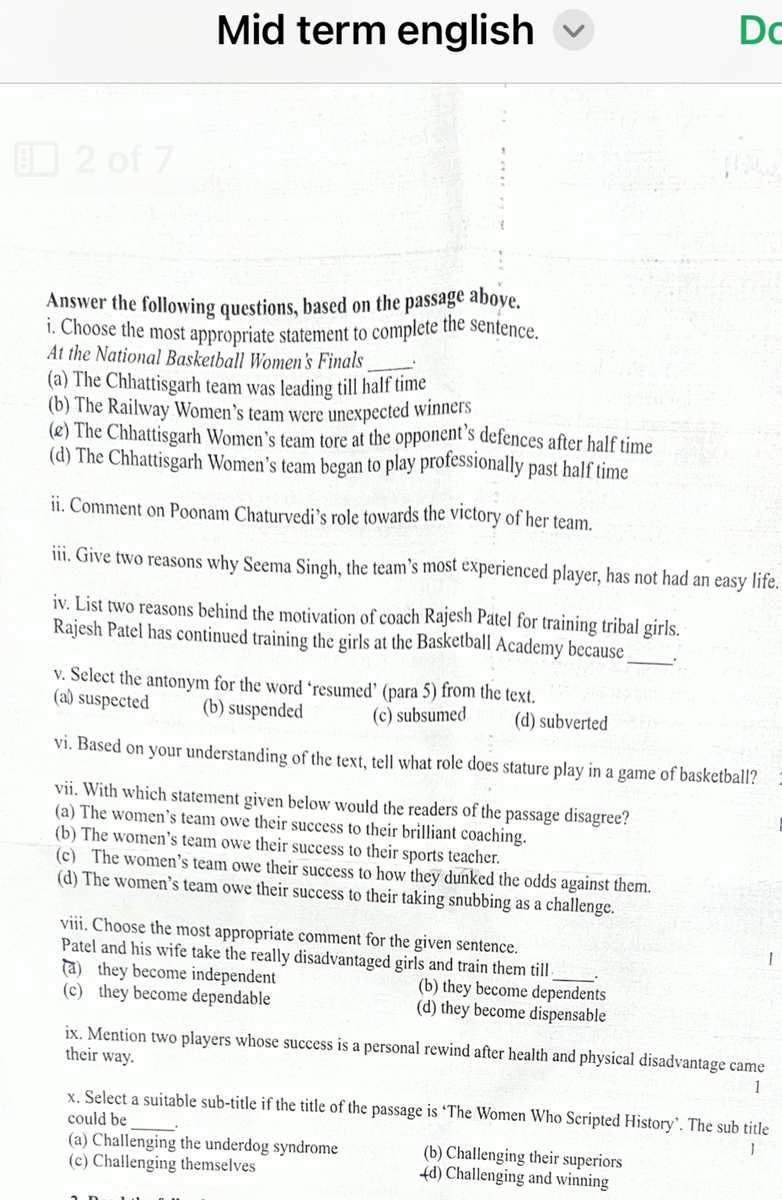 Answer the following questions, based on the passage above. Choose the m..
