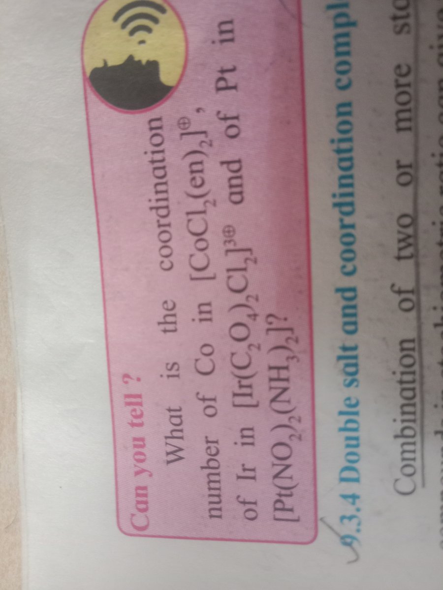Can you tell? What is the coordination number of Co in \left[ \mathrm { C..