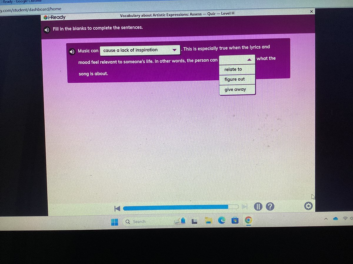 i-Ready - Google Lnrome y.com/student/dashboard/home iReady Vocabulary ab..