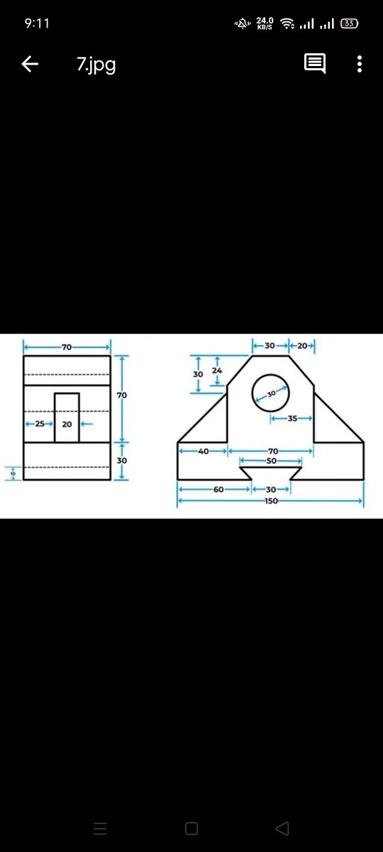Drawing Question: Isometric View from Given Orthographic Views Draw the