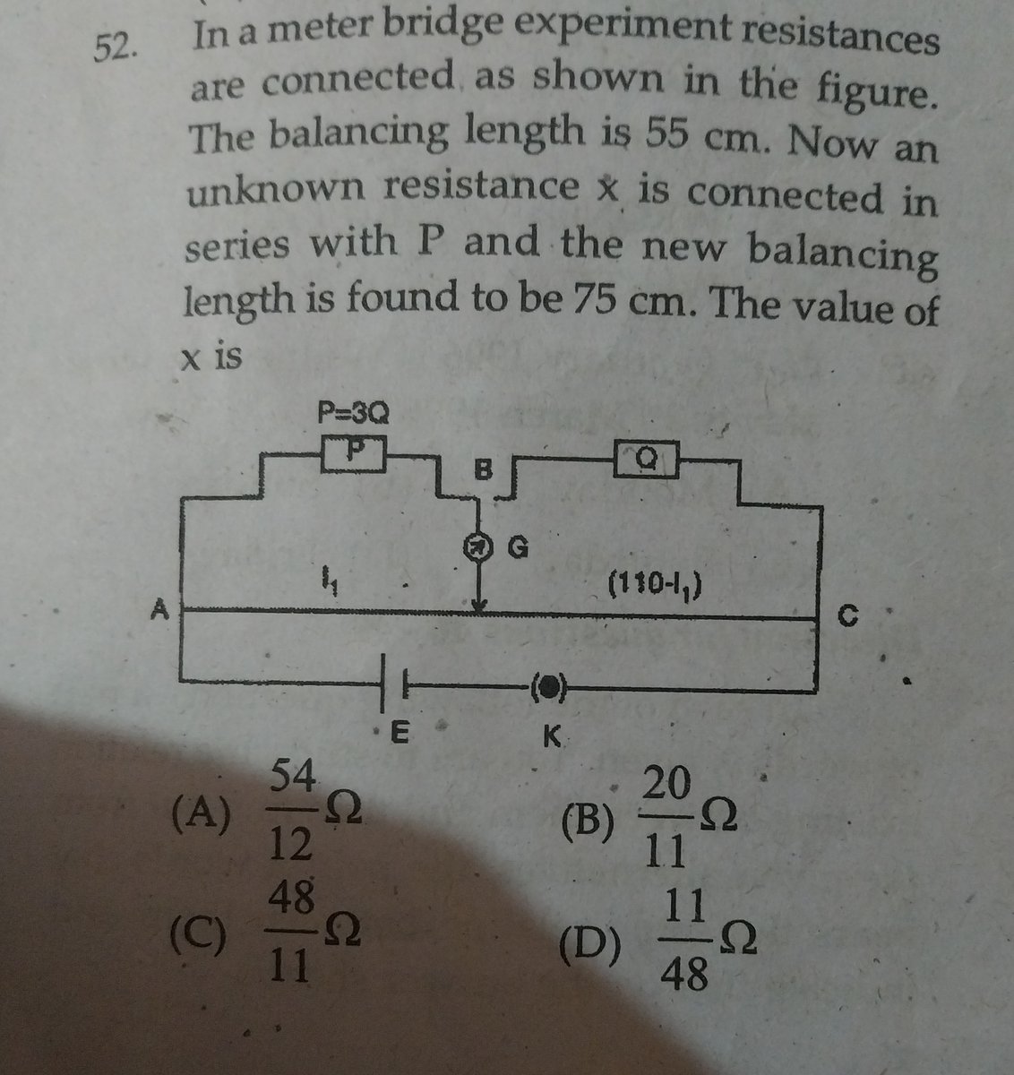 In a meter bridge experiment resistances are connected, as shown in the f..