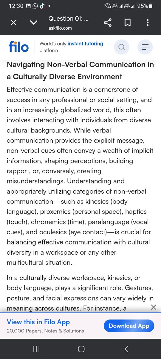 Navigating Non-Verbal Communication in a Culturally Diverse Environment