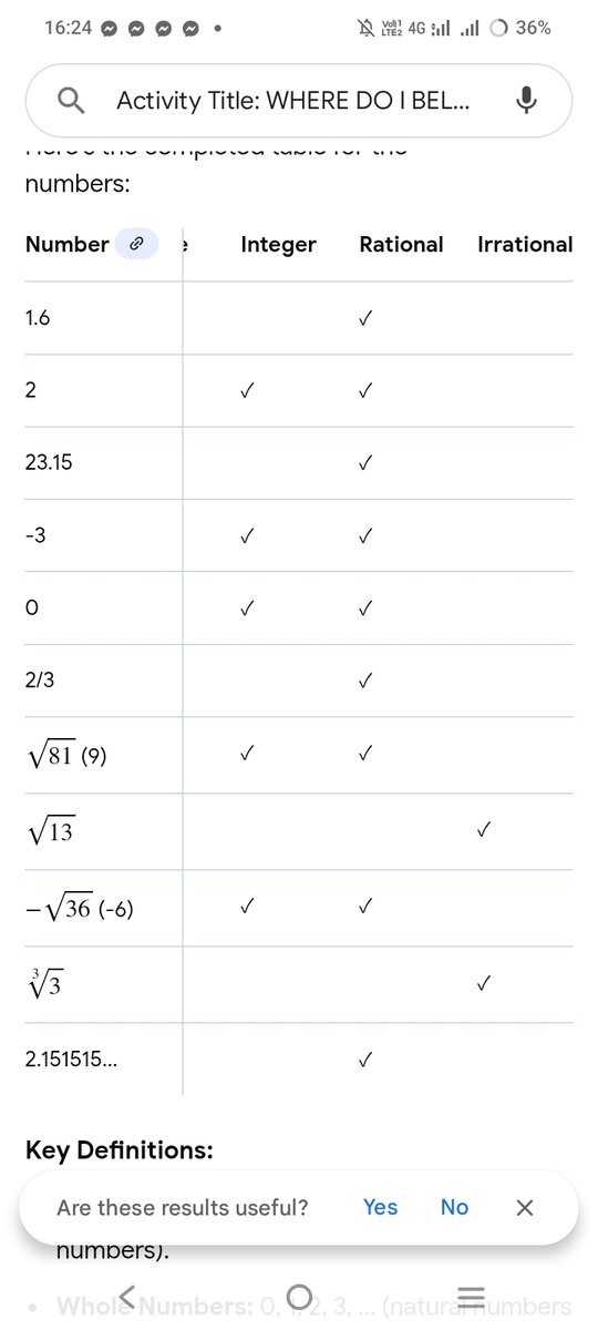 Here is the completed table for the numbers: | Number | Integer | Ration..