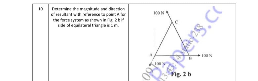 Determine the magnitude and direction of the resultant force with referen..