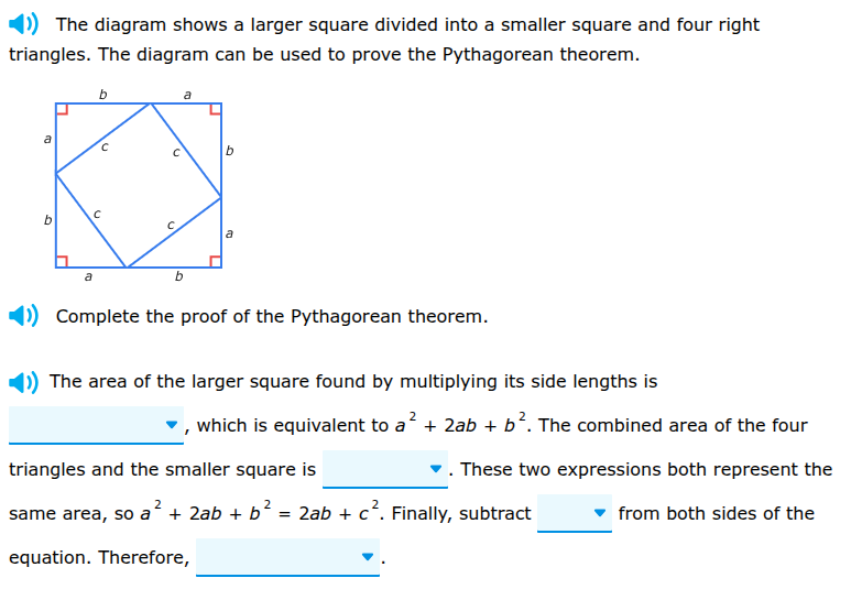 The diagram shows a larger square divided into a smaller square and four