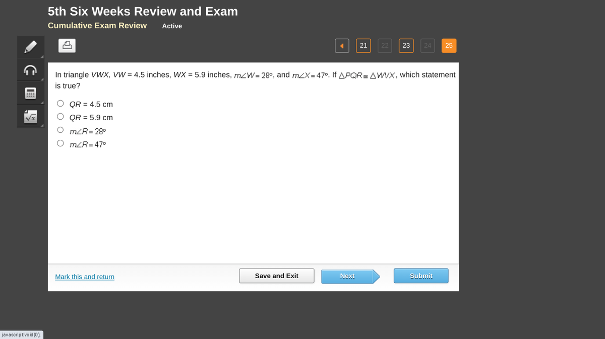 5th Six Weeks Review and Exam Cumulative Exam Review Active 21 22 23 24 2..