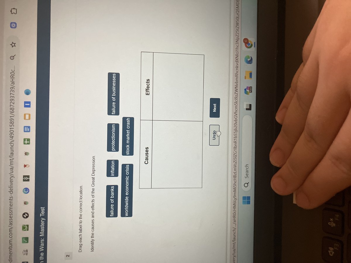 Drag each label to the correct location. Identify the causes and effects