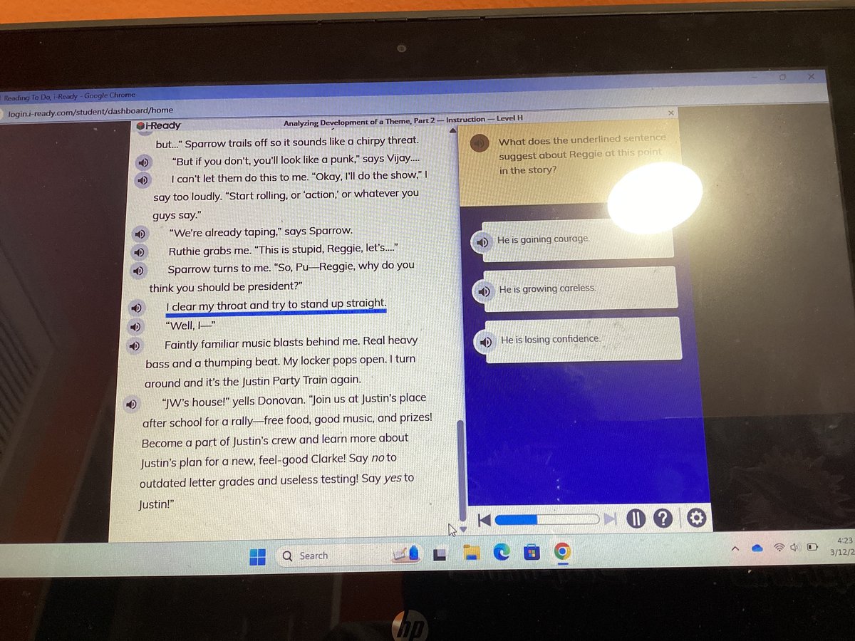 Reading To Do, i-Ready - Google Chrome login.i-ready.com/student/dashboar..